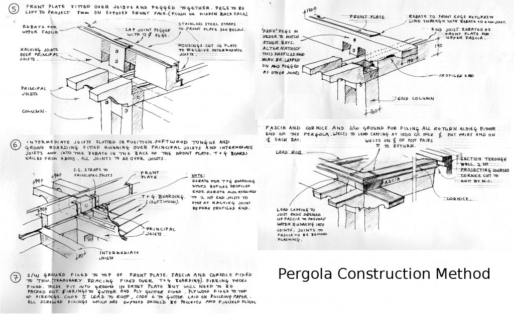 Pergola drawing – NICHOLAS VANBURGH LTD